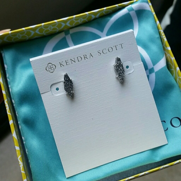 Kendra Scott | Jewelry | Kendra Scott Brook Stud Earrings Platinum Drusy Nwt | Poshmark